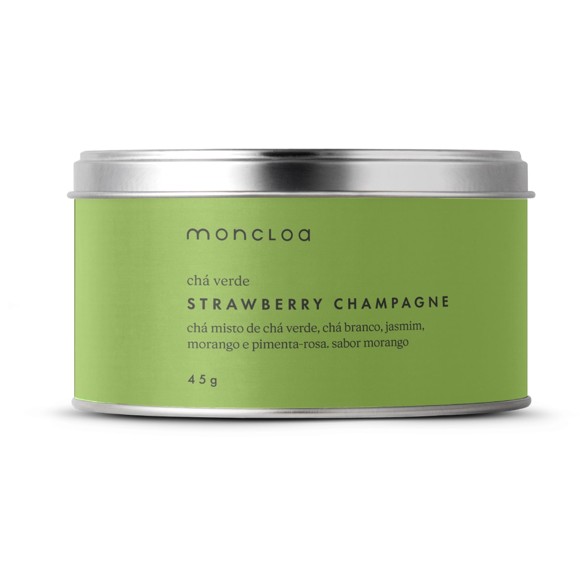 Chá Verde Strawberry Champagne Moncloa Lata 45g | Black Friday Moncloa